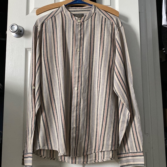 Primark | Shirts | Primark Linen Button Down Mandarin Collar | Poshmark